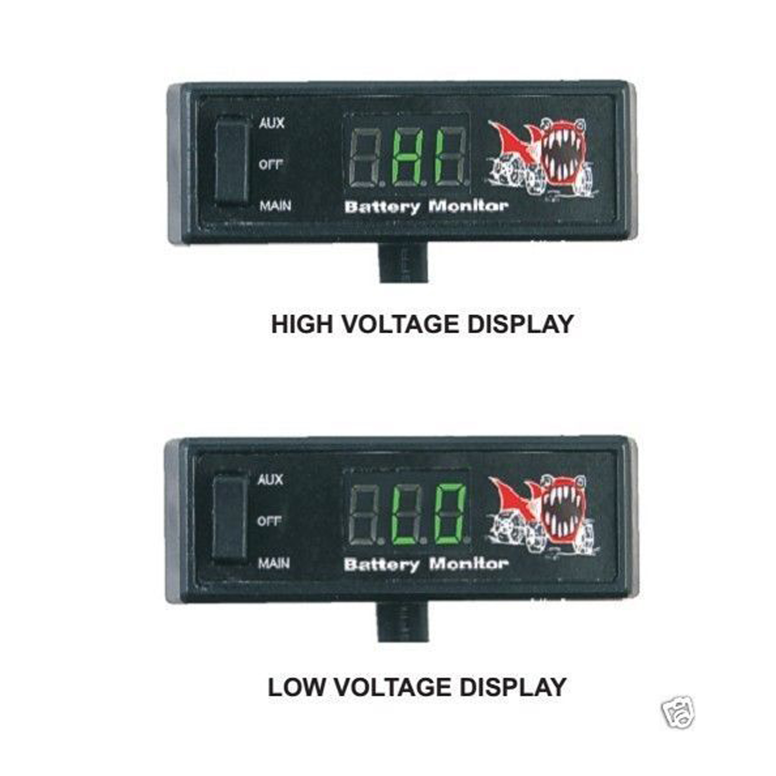 Piranha DBM3D Dual Battery System Monitor 12volt Digital Green LED ...